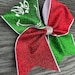 Grinch Bow, Grinch Christmas Cheer Bow, Green Glitter Bow, Red Glitter ...