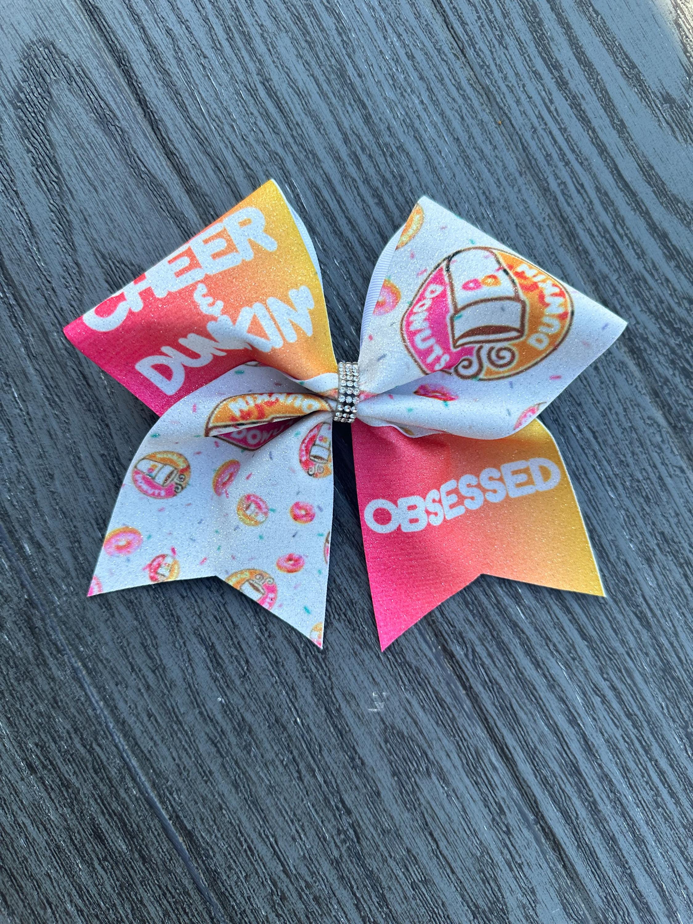 Dunkin Cheer Bow, Cheerleaders Run on Dunkin Bow, Dunkin Donuts Bow ...