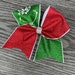 Grinch Bow, Grinch Christmas Cheer Bow, Green Glitter Bow, Red Glitter ...