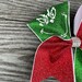 Grinch Bow, Grinch Christmas Cheer Bow, Green Glitter Bow, Red Glitter ...