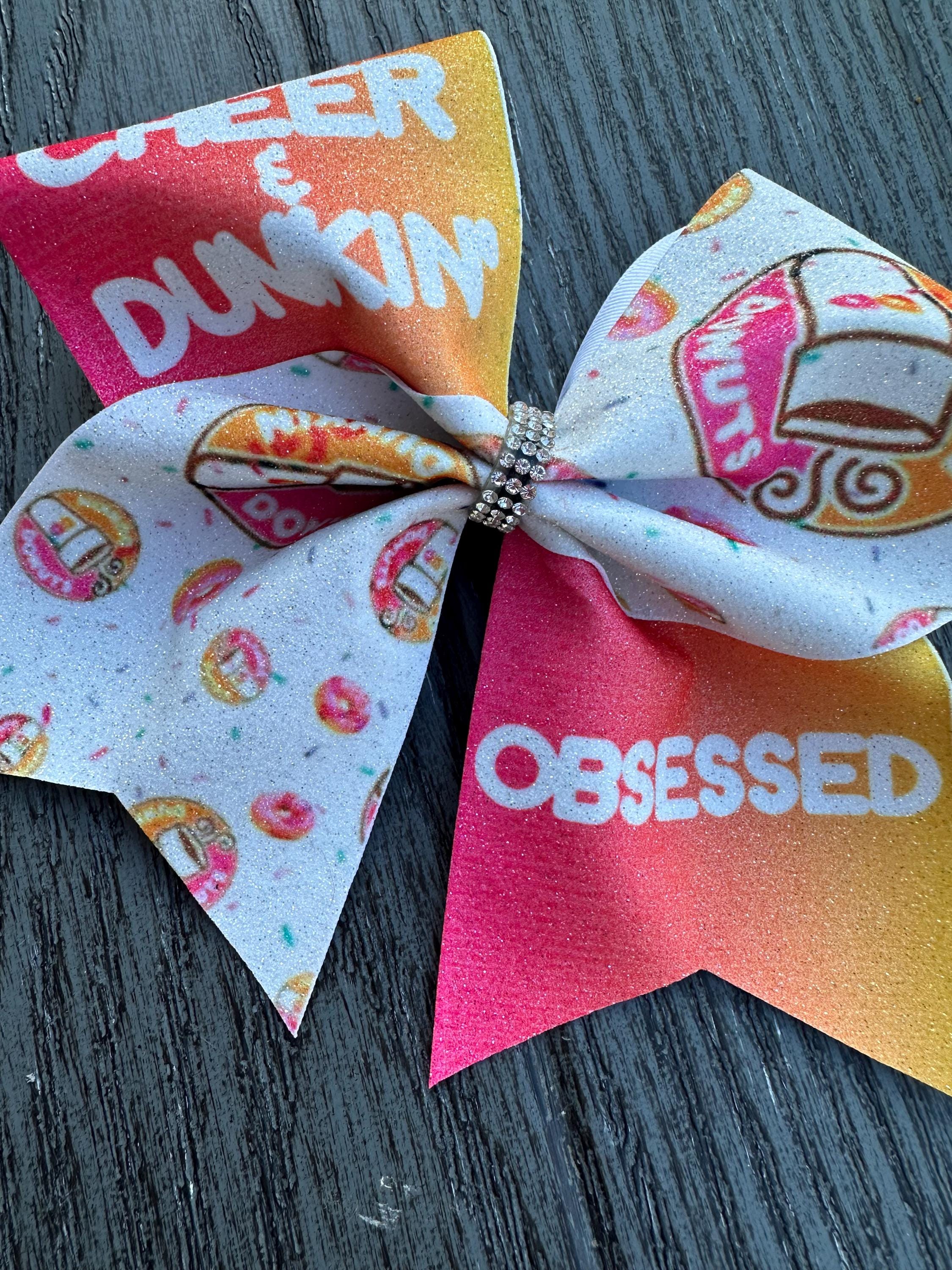 Dunkin Cheer Bow, Cheerleaders Run on Dunkin Bow, Dunkin Donuts Bow ...