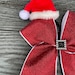 Red Sparkle Christmas Cheer Bow, Santa Hat Cheer Bow, Christmas Bow ...