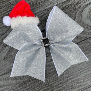Christmas Cheer Bow, Santa Cheer Bow, Christmas Hat, Glitter Bow ...