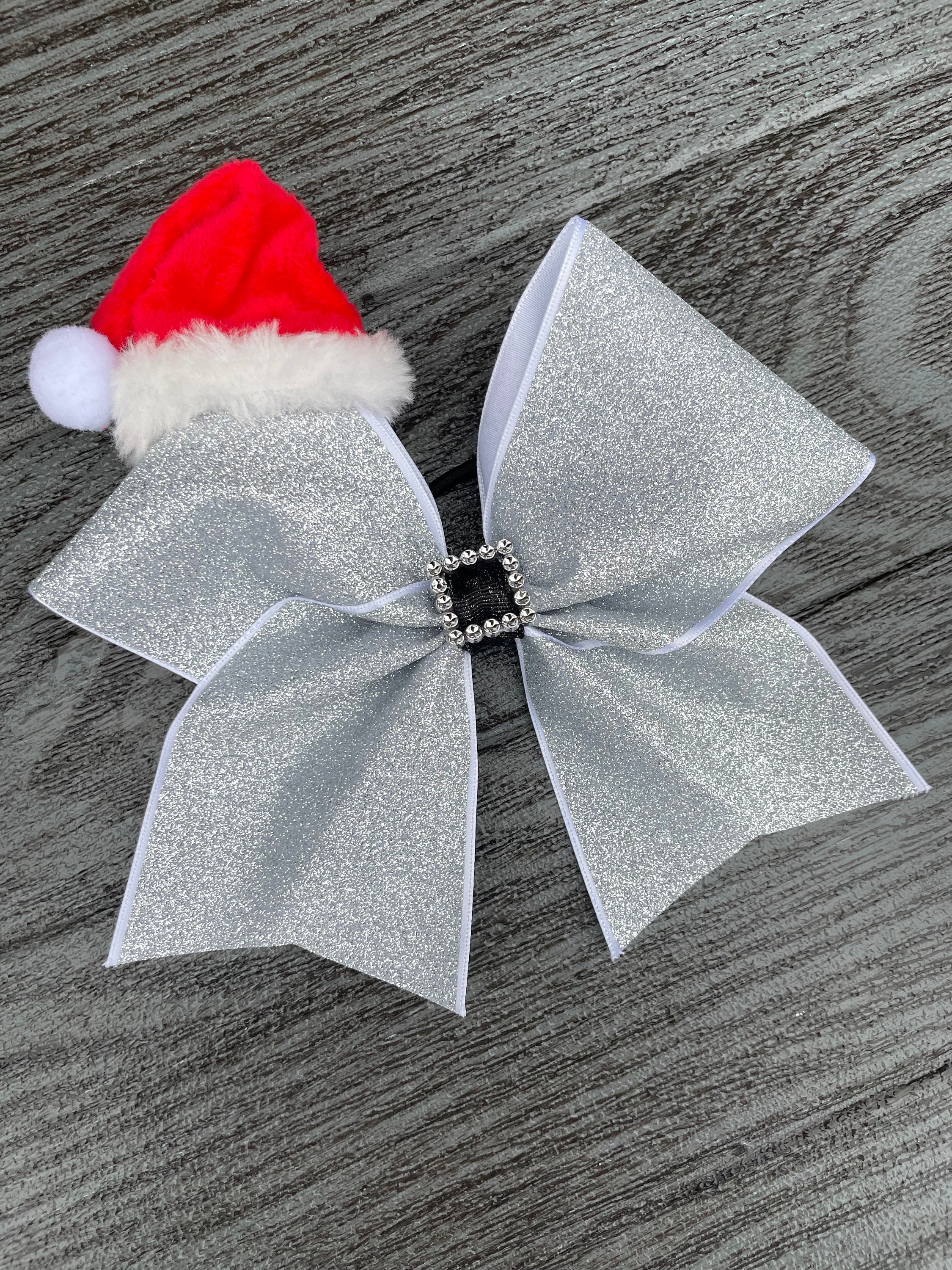 Christmas Cheer Bow, Santa Cheer Bow, Christmas Hat, Glitter Bow ...