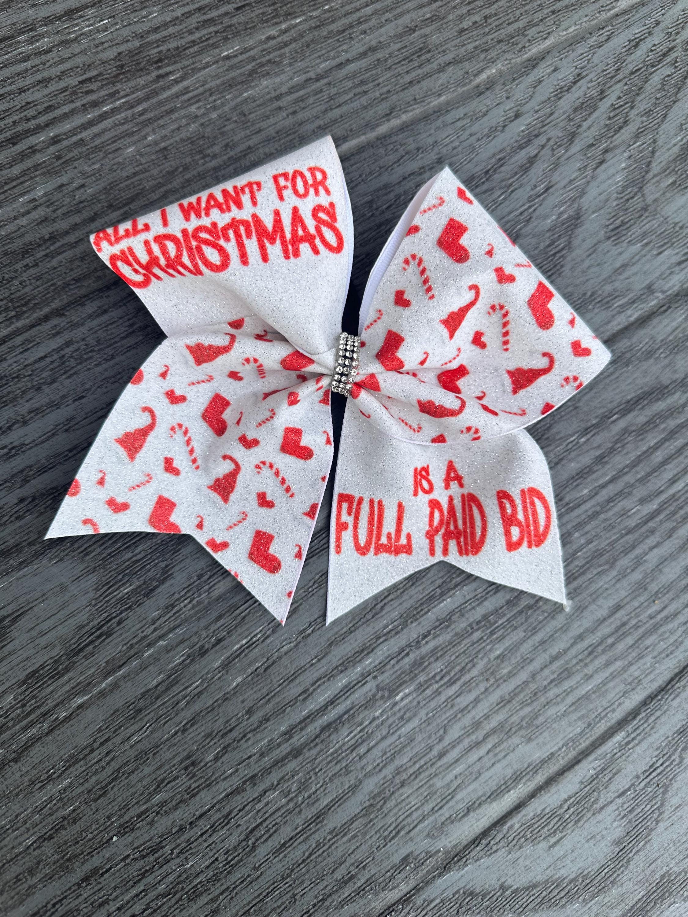 Christmas Cheer Bow, Christmas Cheerleader Bow, All I Want for ...