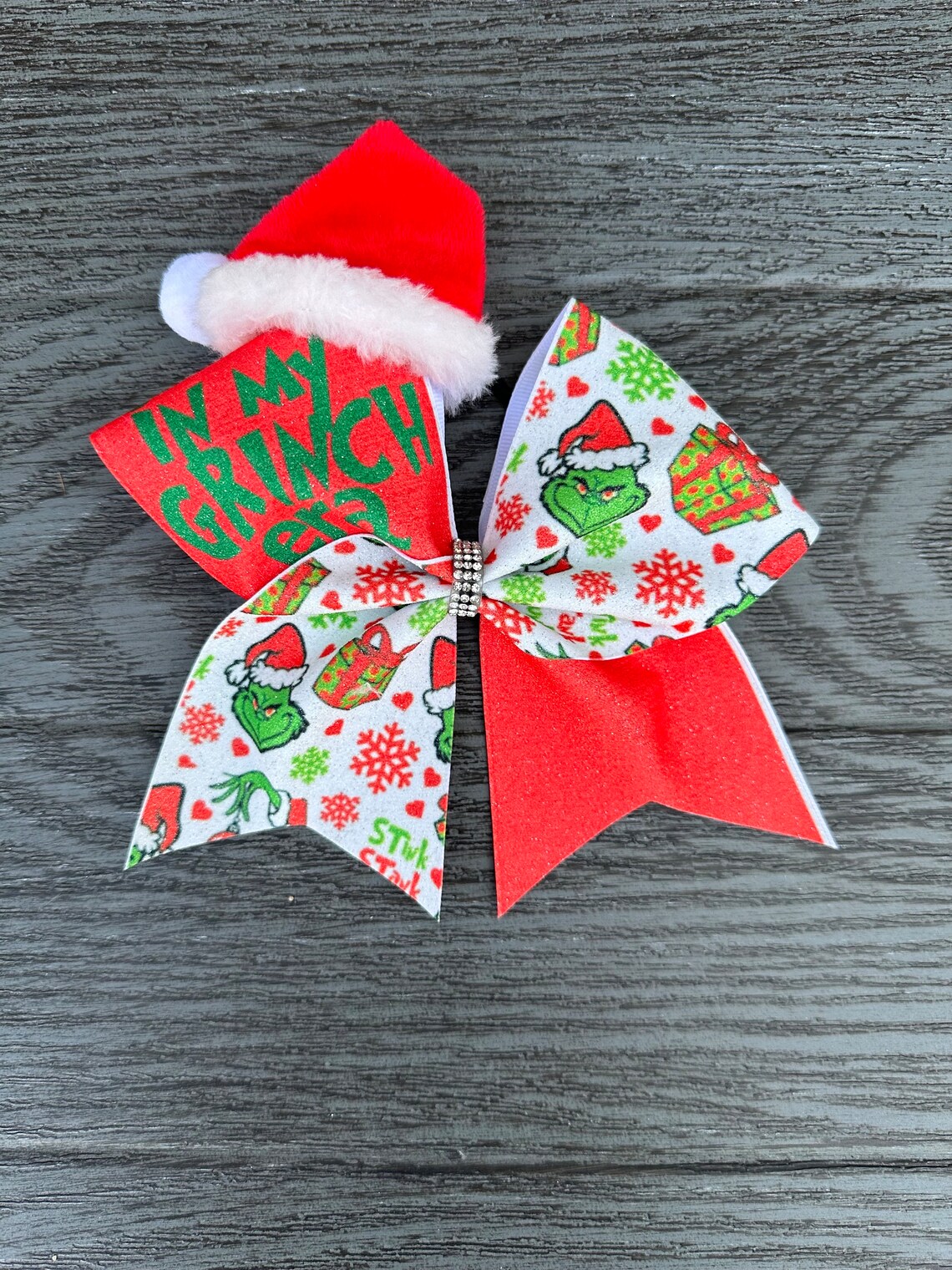 Grinch Cheer Bow, Christmas Bow, Cheerleader Bow, Grinchmas Bow ...