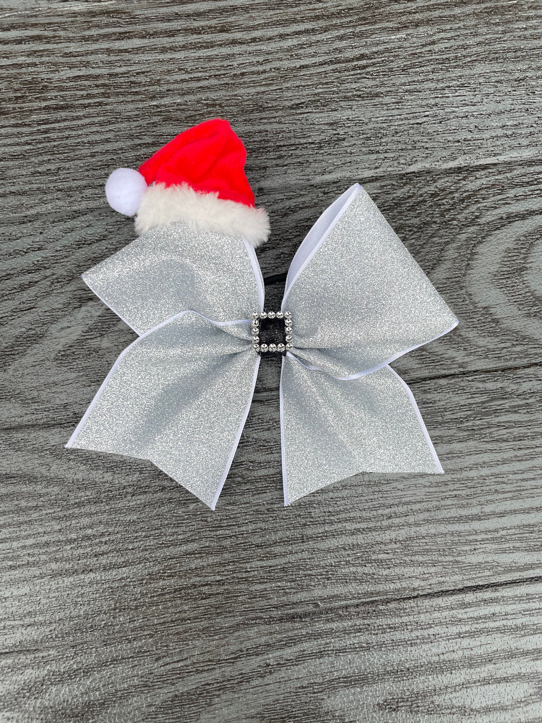 Christmas Cheer Bow, Santa Cheer Bow, Christmas Hat, Glitter Bow ...