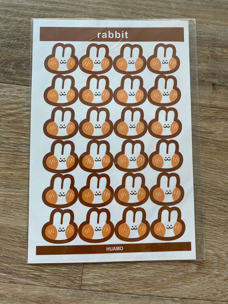 Bunny Rabbit Sticker Sheet Cute Kawaii Stationery School Usagi - Etsy