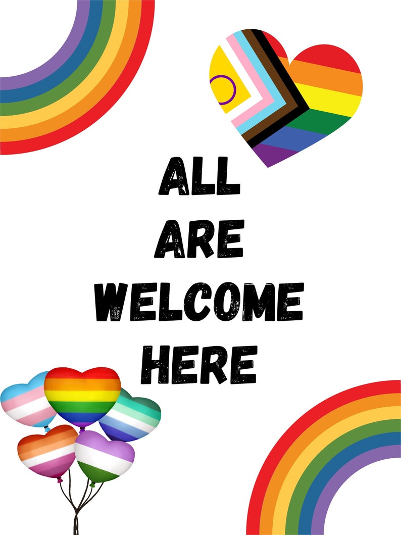 LGBTQIA & BIPOC Welcome Sign for Business, Workplace, Schools ...
