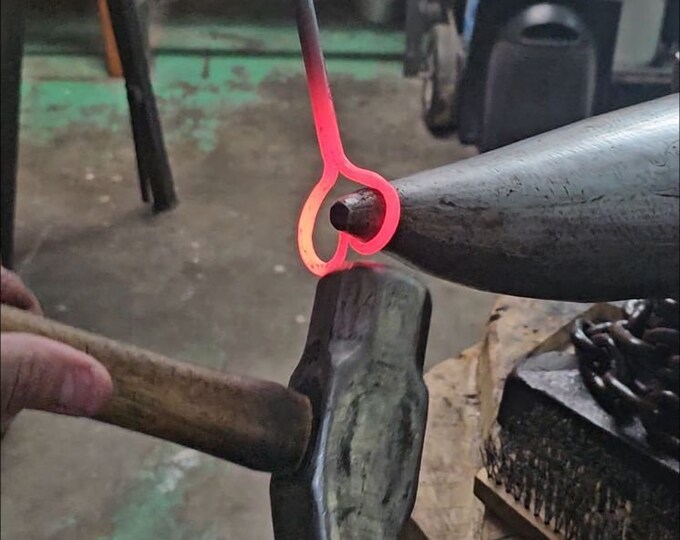 Blacksmith Hand Forged Heart Hook | Coat Hook | Cable Hook | Towel Hook ...