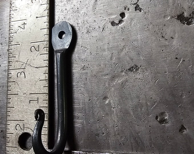 Blacksmith Forged J Hook, Rustic Wall Hook, Heavy Duty Hanger, Metal ...