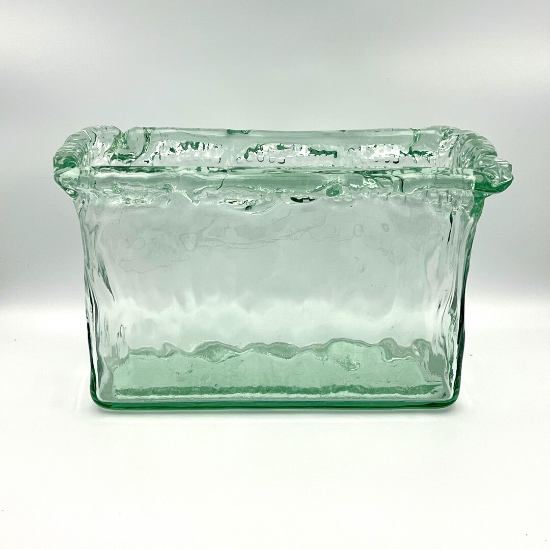 Heavy Handblown Green Glass "waterfall" Vase - Etsy