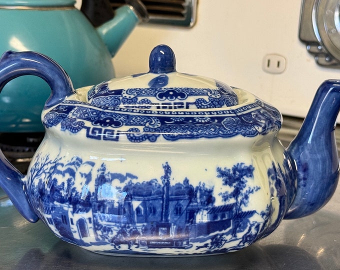 Reproduction Flow Blue Victoria Ware Ironstone Teapot - Etsy