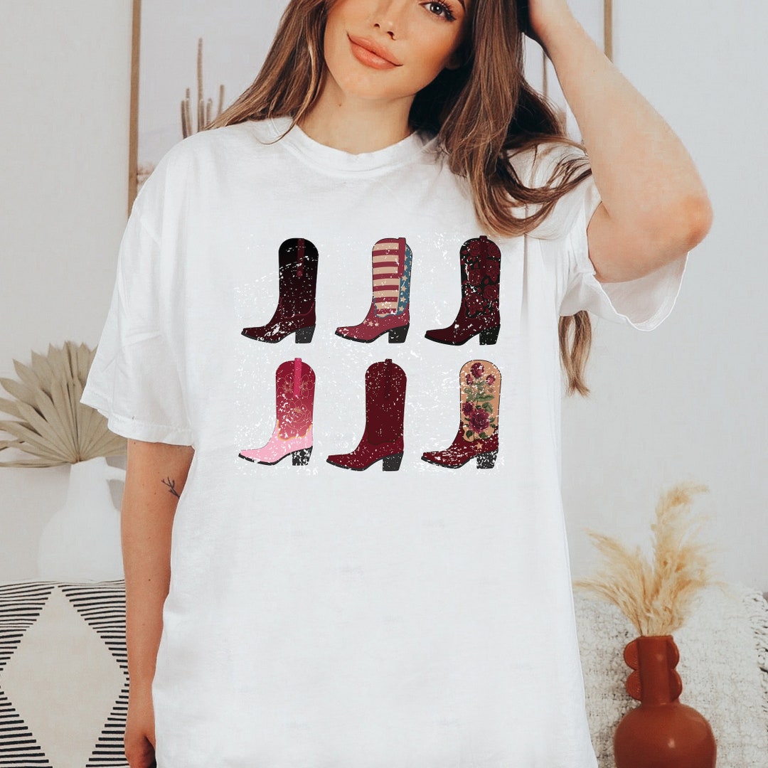 Cowboy Boots Shirt Boho Western Shirt Comfort Colors Vintage Western ...
