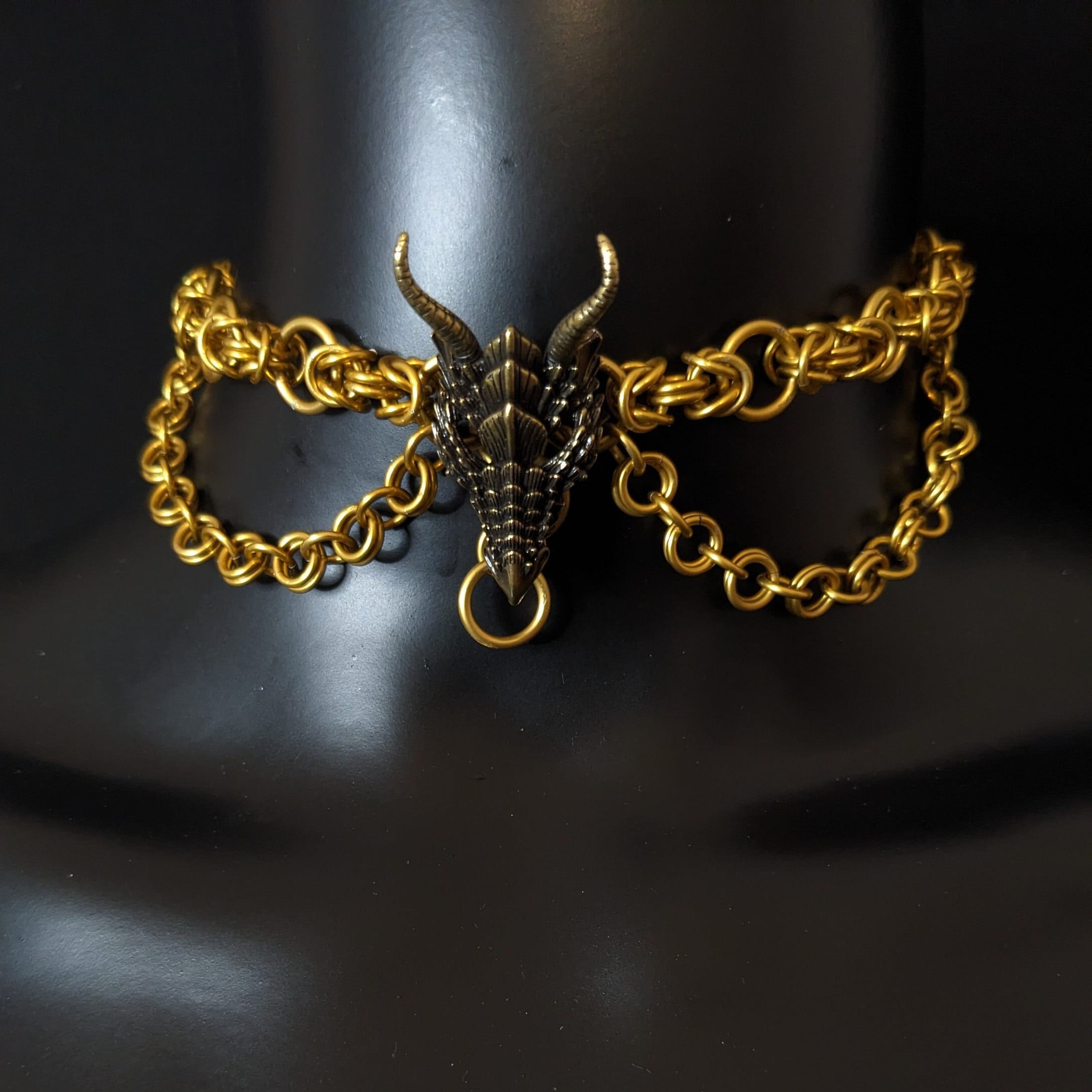 Dragon Head Chainmaille Choker - Etsy