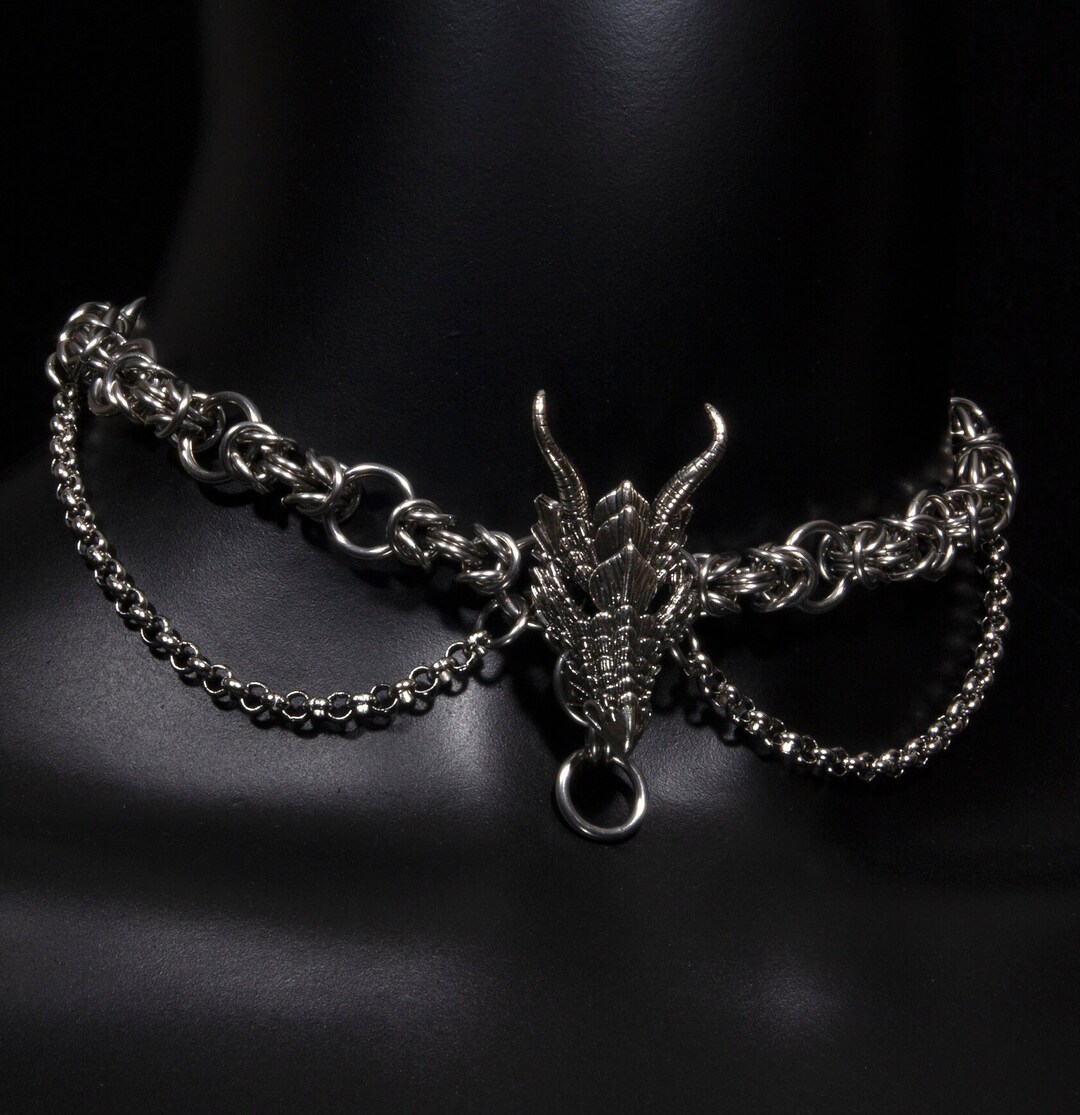 Dragon Head Chainmaille Choker - Etsy