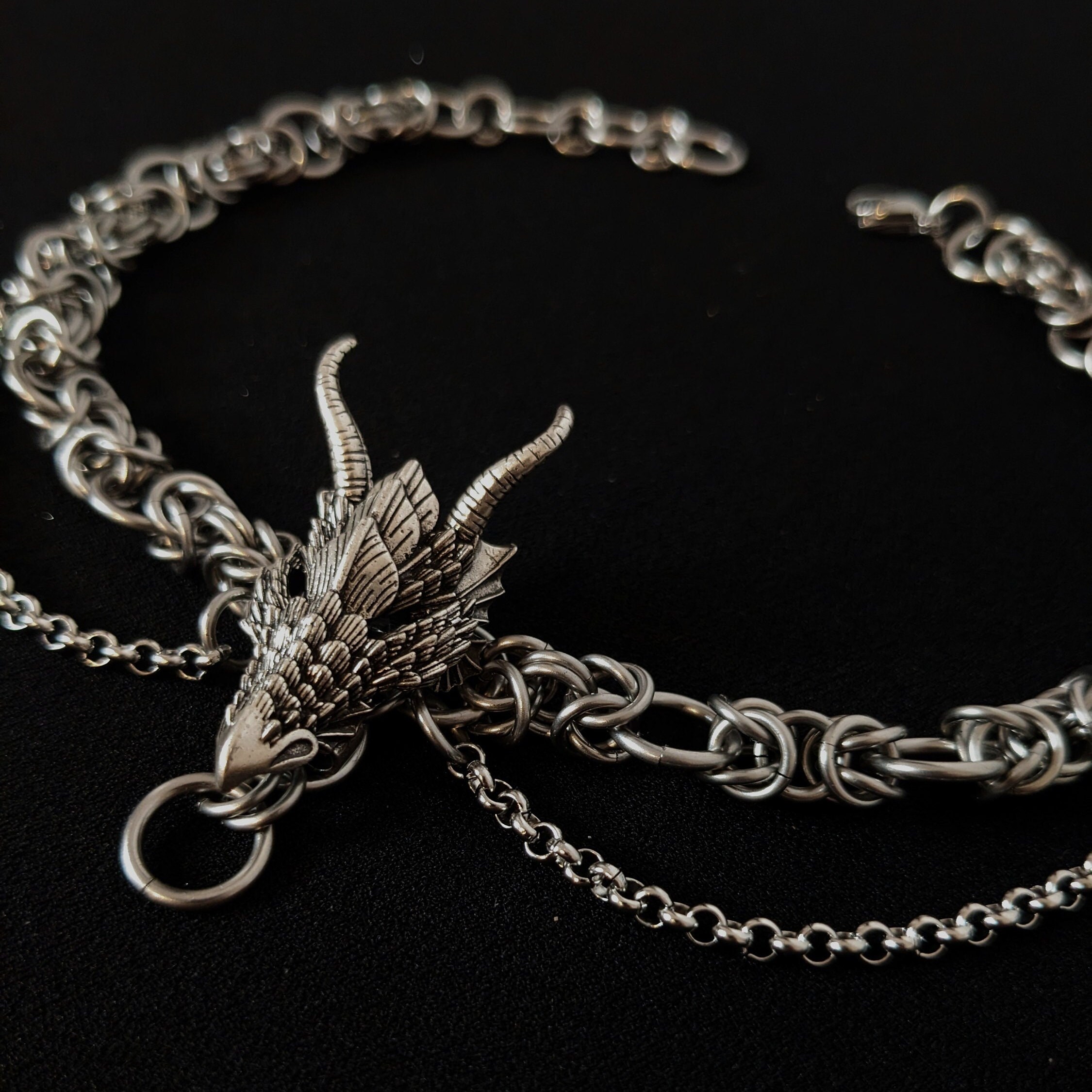 Dragon Head Chainmaille Choker - Etsy