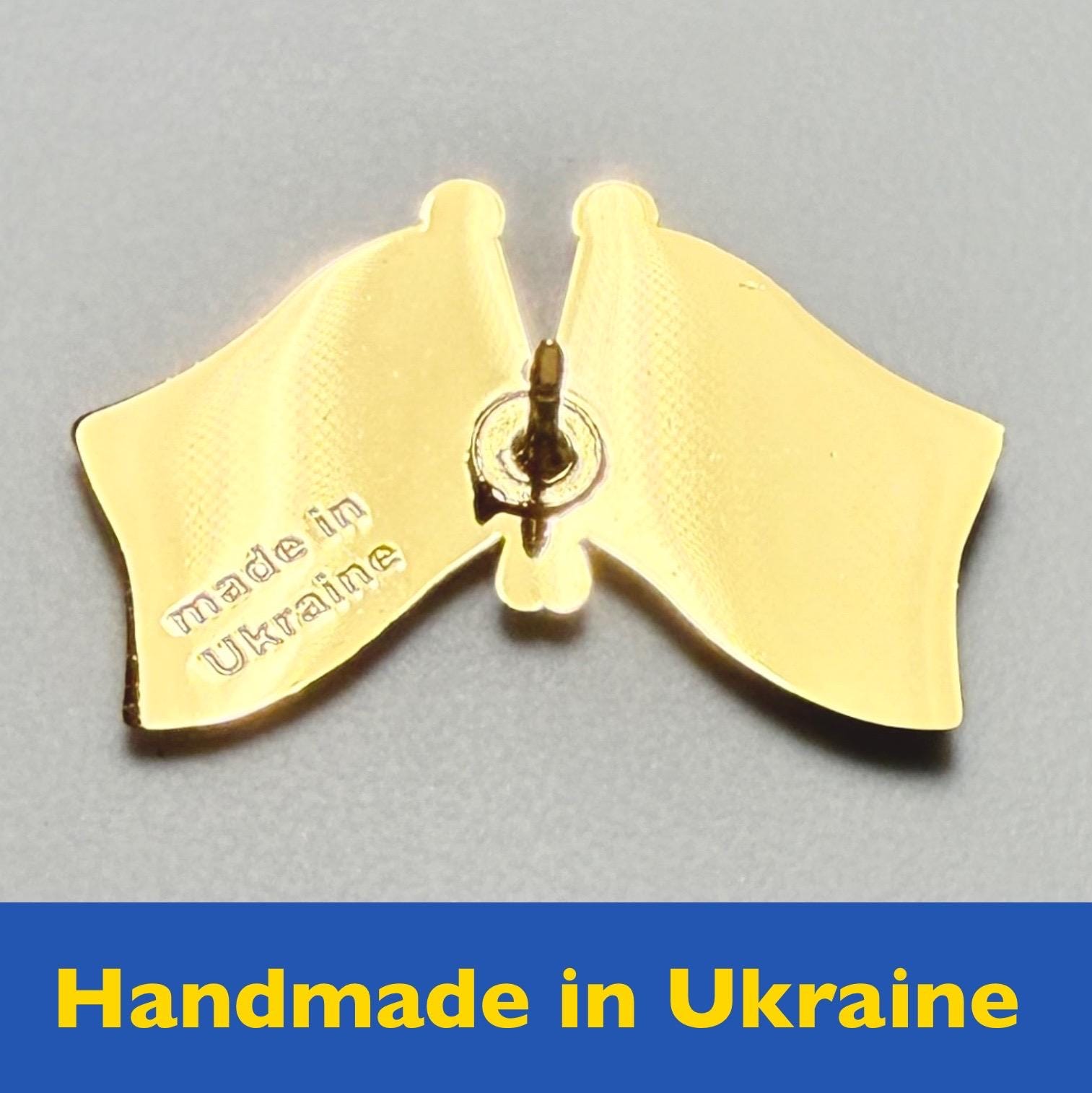 US Ukraine Pin- MADE in UKRAINE - Ukrainian America Flag Pin - Usa Ua ...