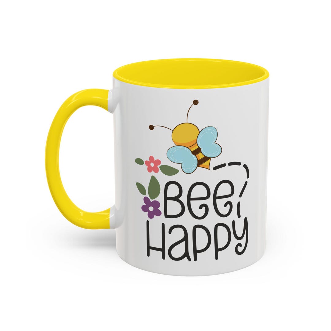 Bee Happy Mug, Bee Coffee Cup, Bumble Bee Coffee Mug, Cute Bee Mug ...