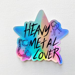 Heavy Metal Lover Holographic Sticker - Etsy