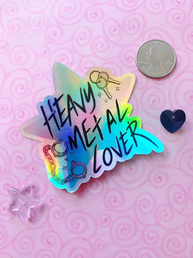 Heavy Metal Lover Holographic Sticker - Etsy