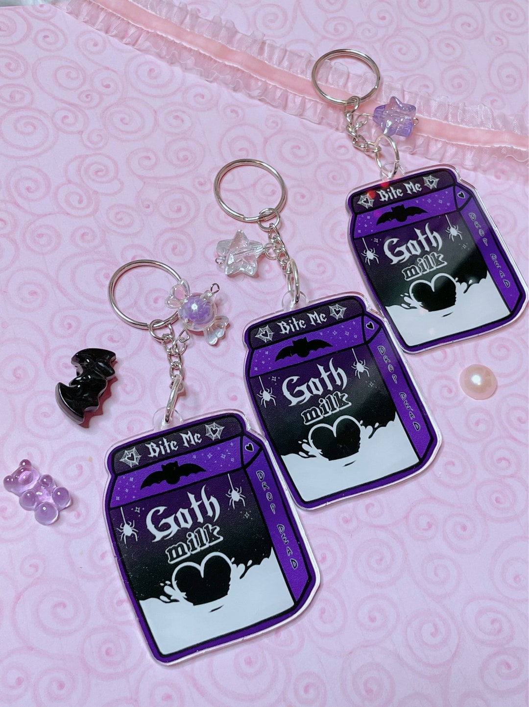 Goth Milk Keychains - Etsy