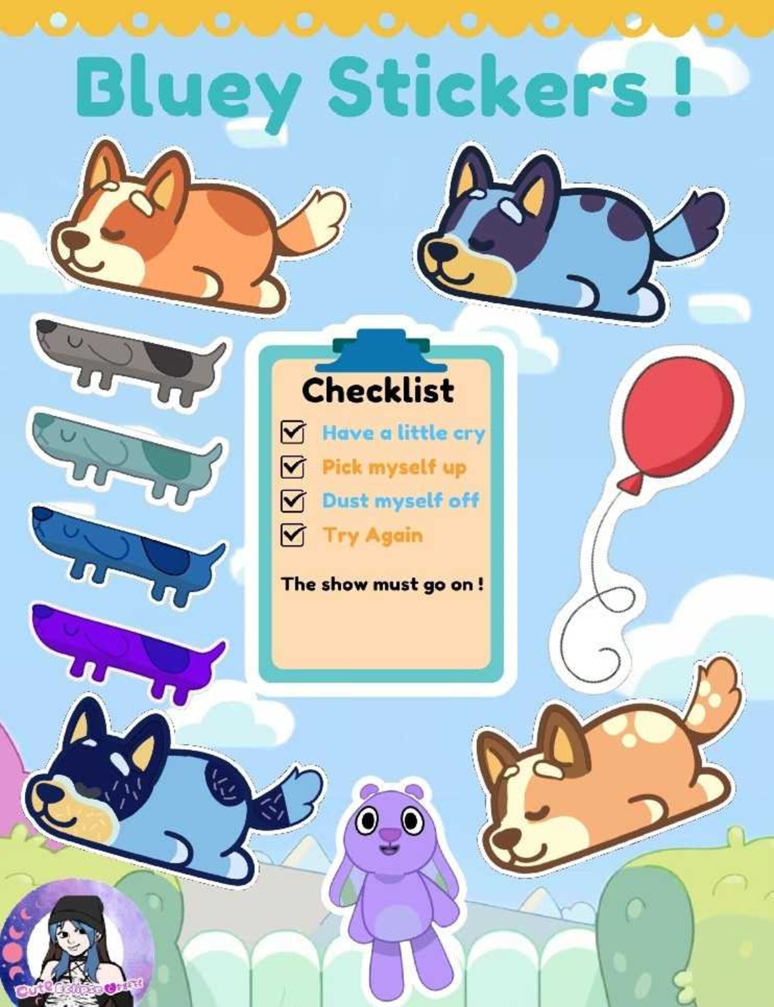 Bluey Sticker Sheet - Etsy