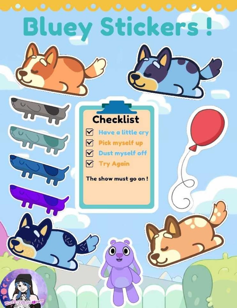 Bluey Sticker Sheet - Etsy