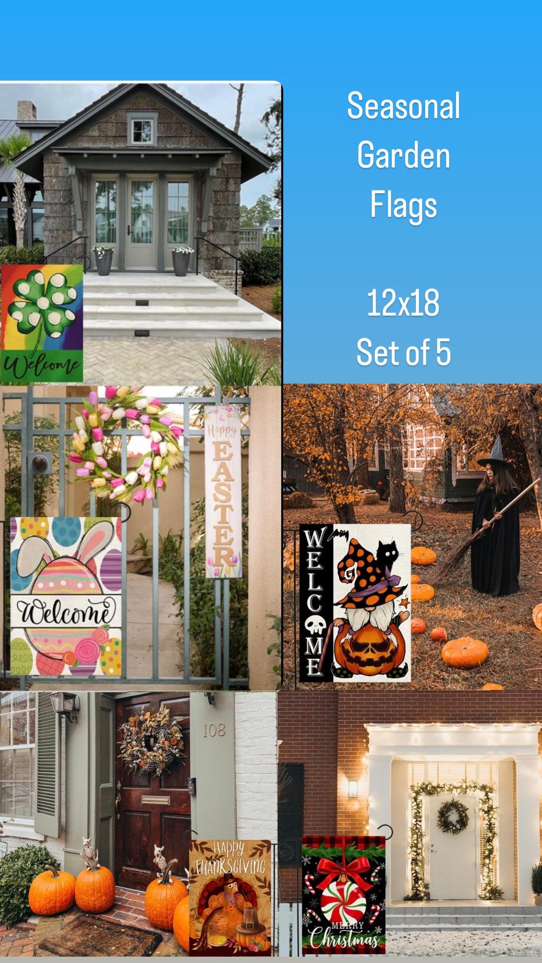 Seasonal Garden Flags - Etsy