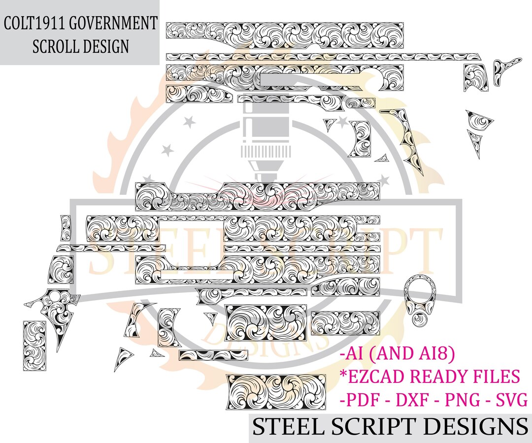 Colt 1911 Government Scroll Design - Etsy