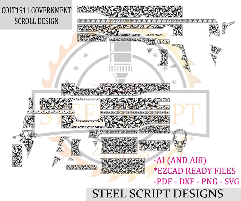 Colt 1911 Government Scroll Design Gun Engraving - Etsy