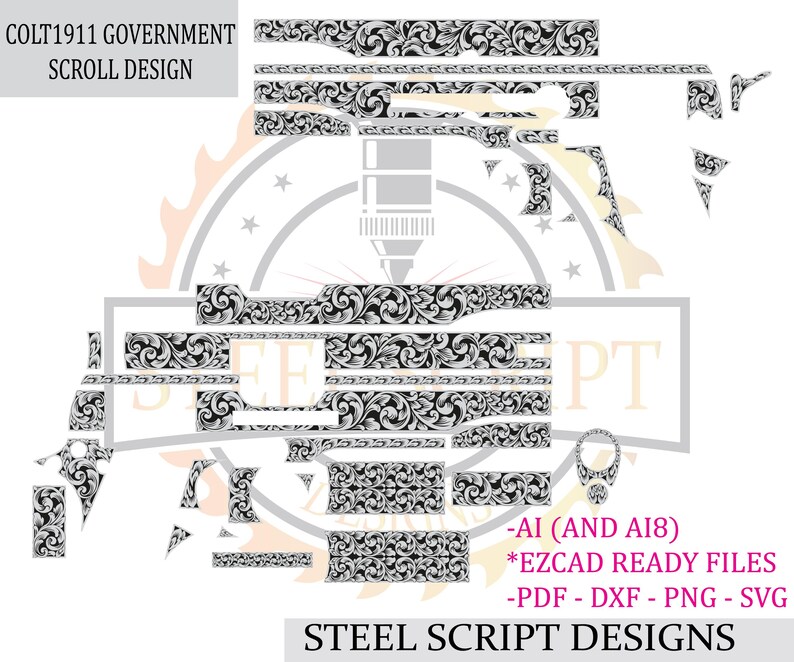 Colt 1911 Government Scroll Design Gun Engraving - Etsy