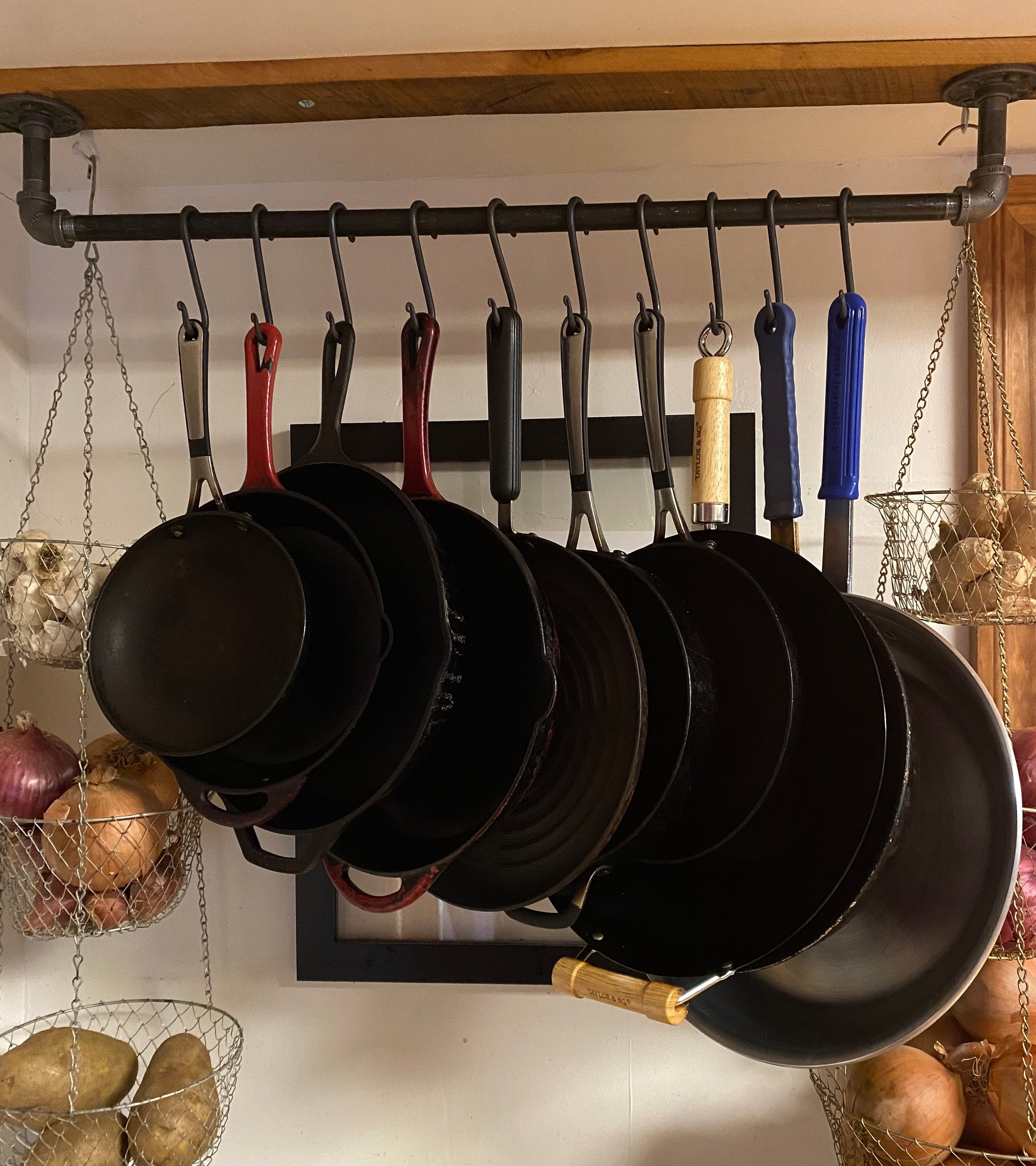 Hand Forged S Hooks set of 5, Pot Hanging Hooks, Pot Rack Hooks, Plant ...