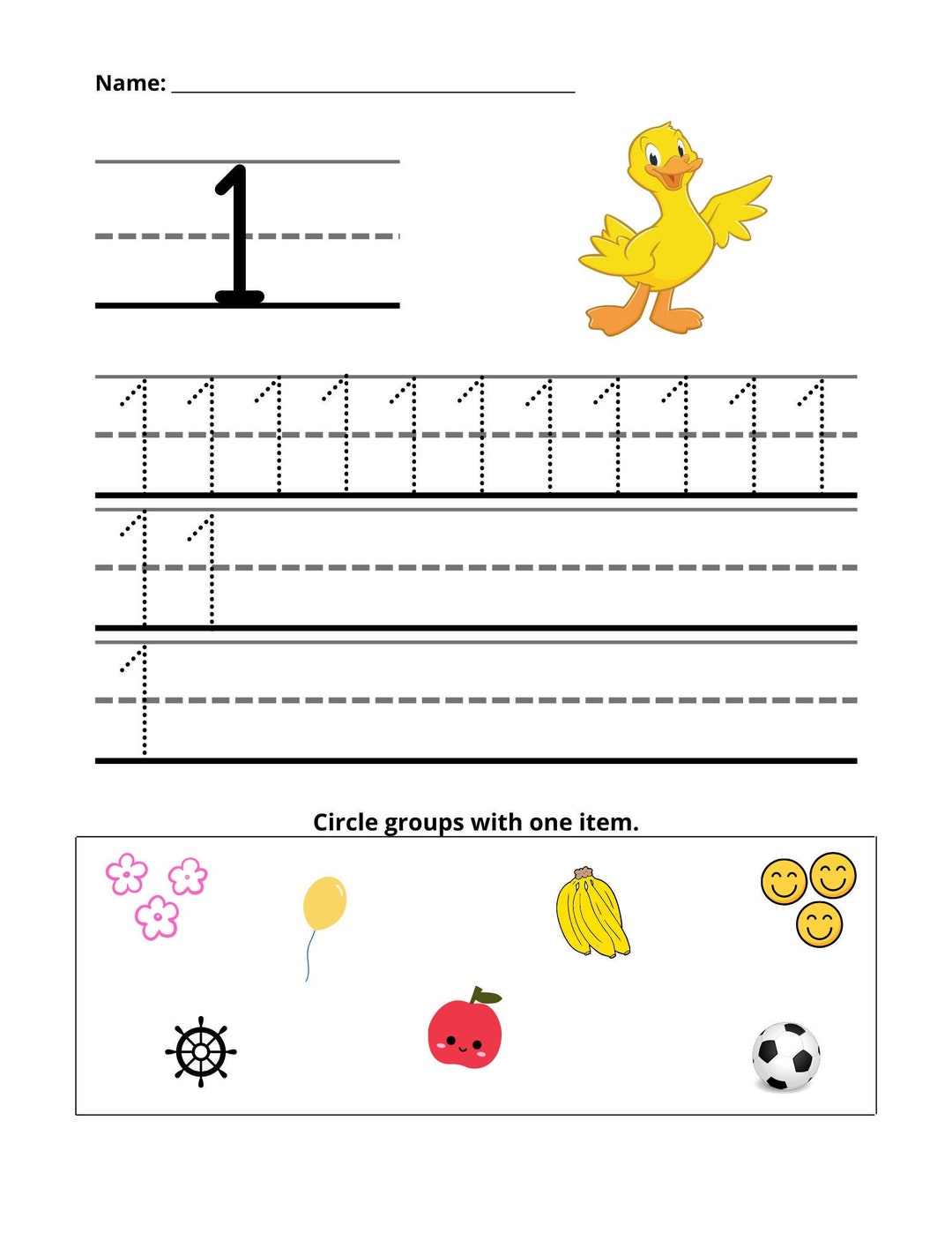 Tracing Numbers 1-10 Pre-k Kindergarten Counting Tracing - Etsy