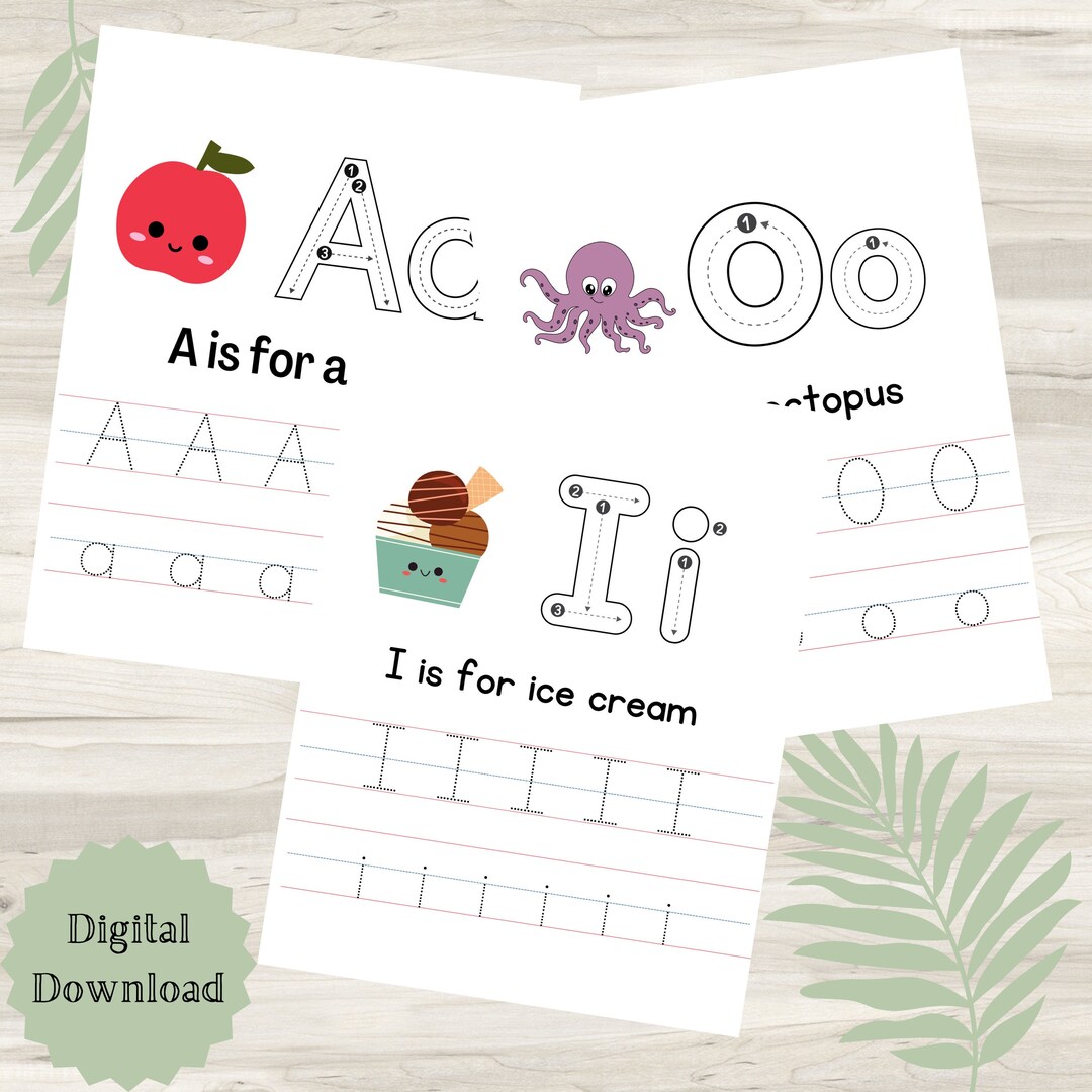 Hojas de trabajo imprimibles de letras del alfabeto en - Etsy España