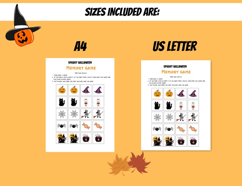 Printable Halloween Memory Game - Etsy