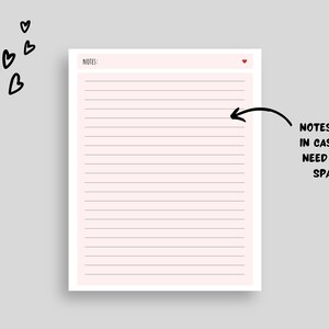 Cute Printable Recipe Sheet, Recipe Pages, Recipe Planner, Heart Print ...