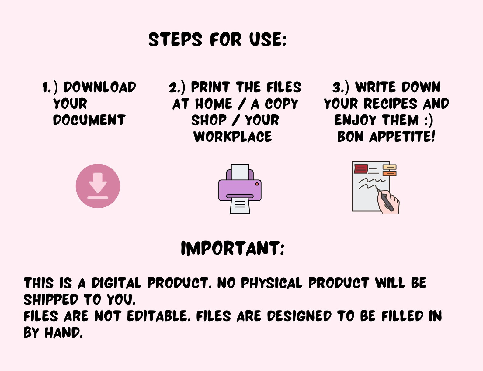 Cute Printable Recipe Sheet Recipe Pages Recipe Planner - Etsy
