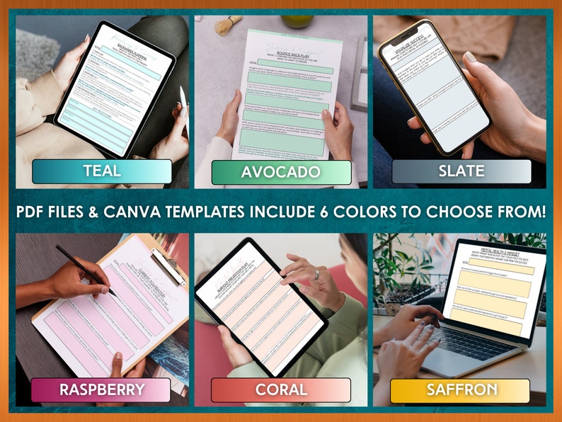 Goal Setting Workbook, Fillable PDF Planner Editable Canva Templates ...