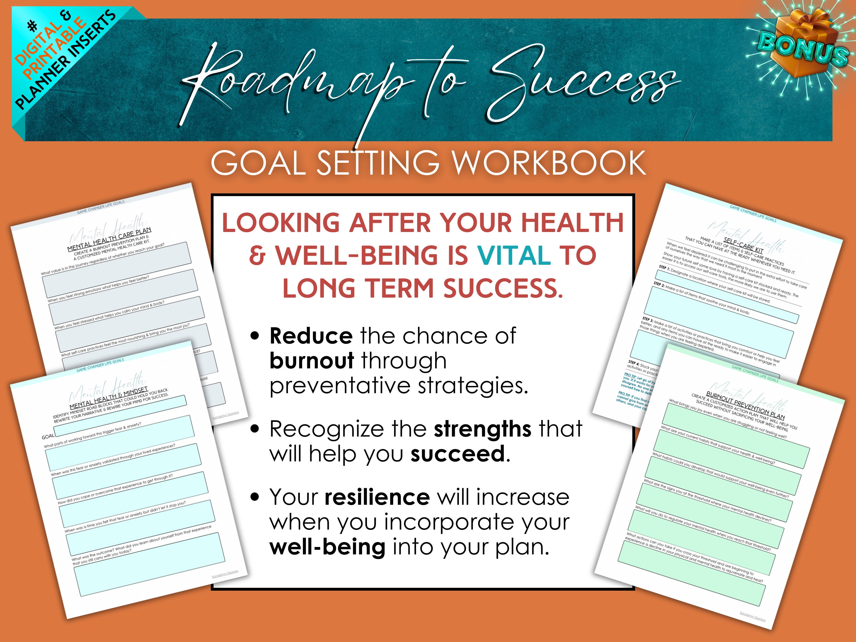 Goal Setting Workbook, Fillable PDF Planner Editable Canva Templates ...