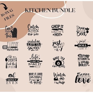 Funny Kitchen SVG Bundle, Cooking & Baking Designs (digital Download ...