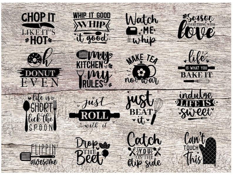 Funny Kitchen SVG Bundle, Cooking & Baking Designs (digital Download ...