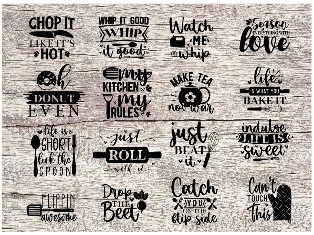 Funny Kitchen SVG Bundle, Cooking & Baking Designs (digital Download ...