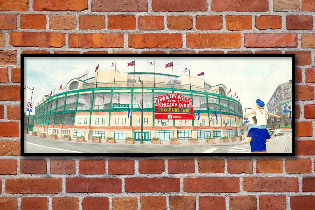 Watercolor Print of Wrigley Field - Etsy