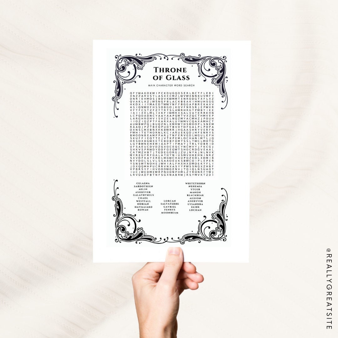 Throne of Glass Word Search - Etsy