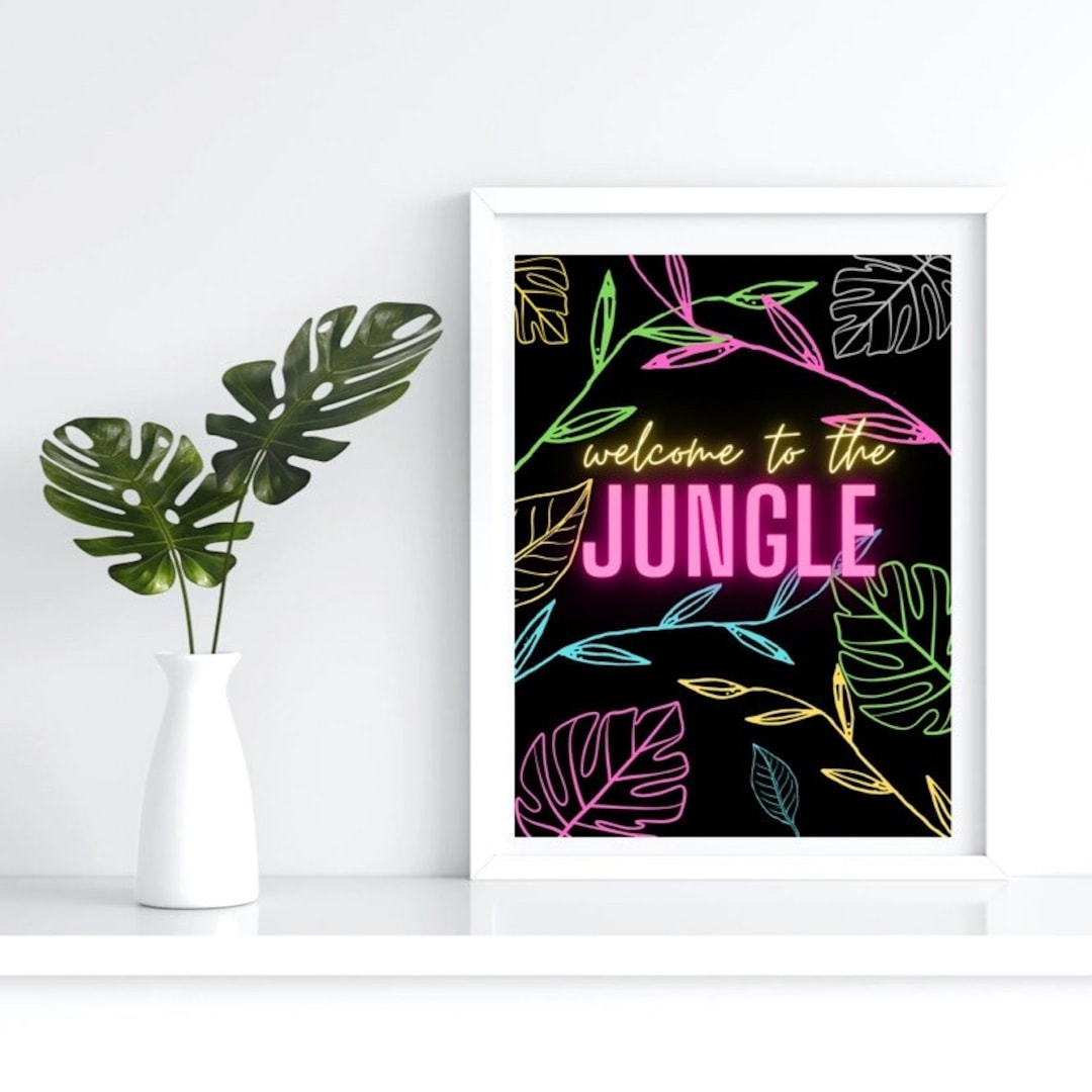 Welcome to the Jungle Neon Poster Print - Etsy