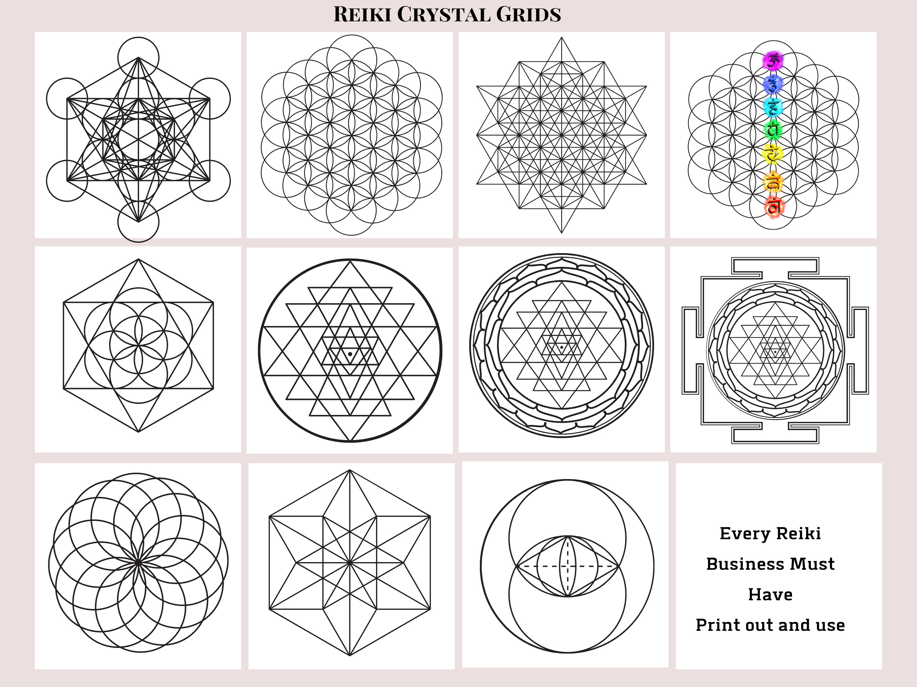 Crystal Grid 12 Editable PNG Files, PDF & Canva - Etsy