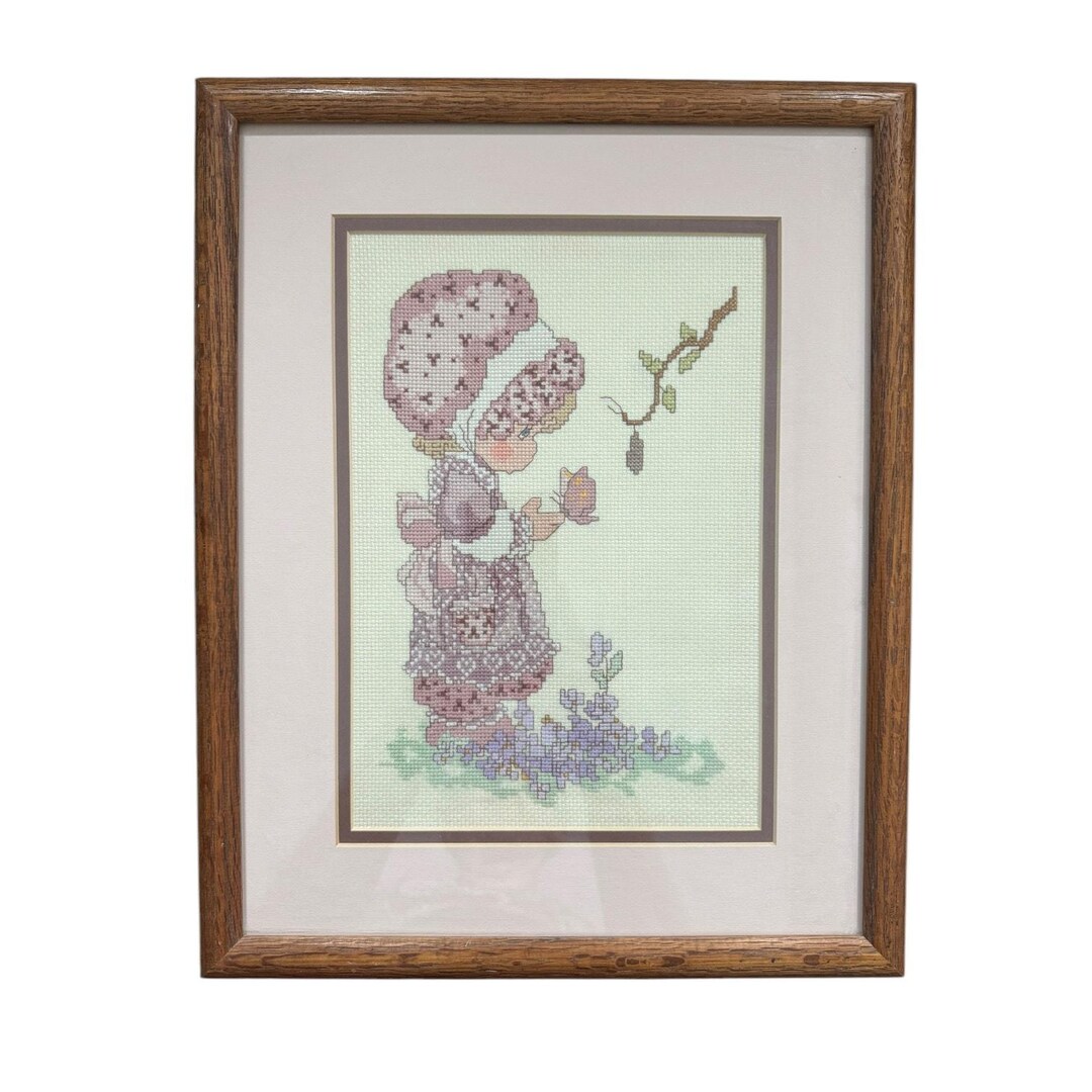 Vintage Handmade Precious Moments Cross Stitch Framed & Matted - Etsy