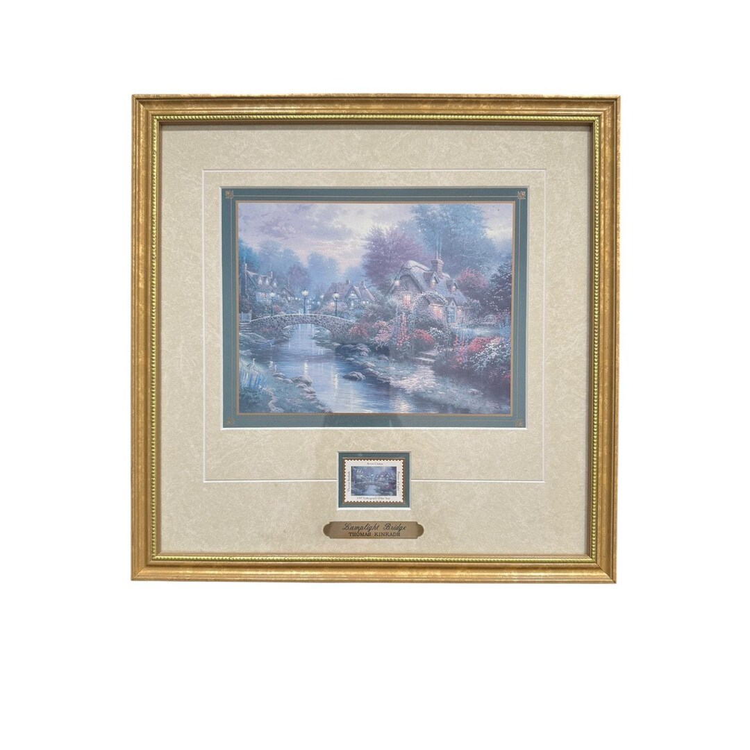 Vintage Thomas Kinkade Lamplight Bridge Print With Certificate of ...
