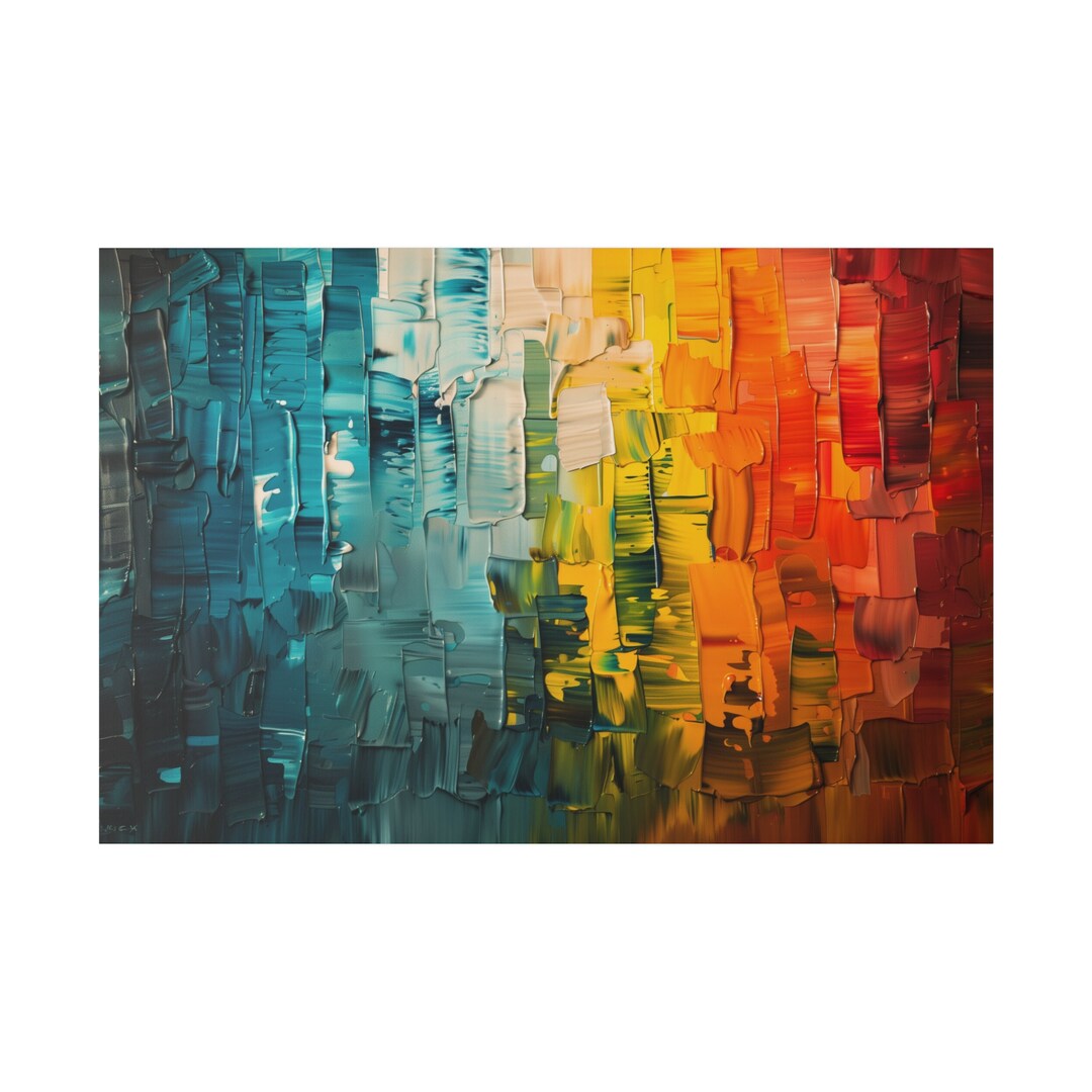 Lines of Color - Print of Acrylic Paint, Home Decor, Pallete Knife ...